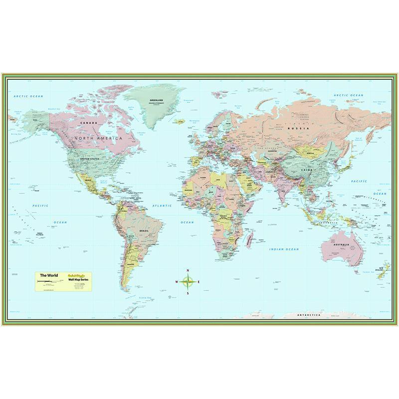 (2 Ea) World Map Laminated Poster