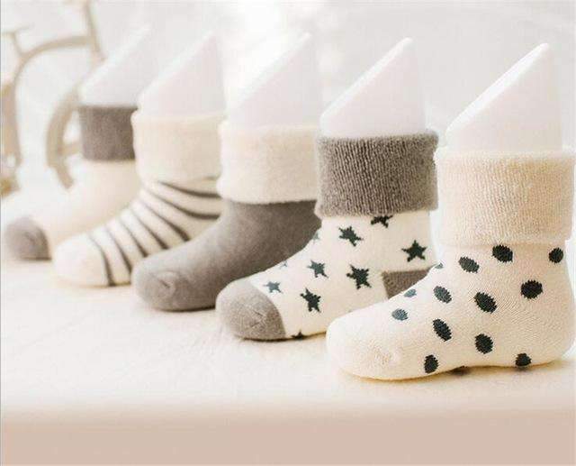 5 Pairs/Lot Winter Warm Baby Girls Boy Socks Spring Summer Newborn Bab