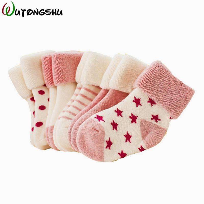 5 Pairs/Lot Winter Warm Baby Girls Boy Socks Spring Summer Newborn Bab
