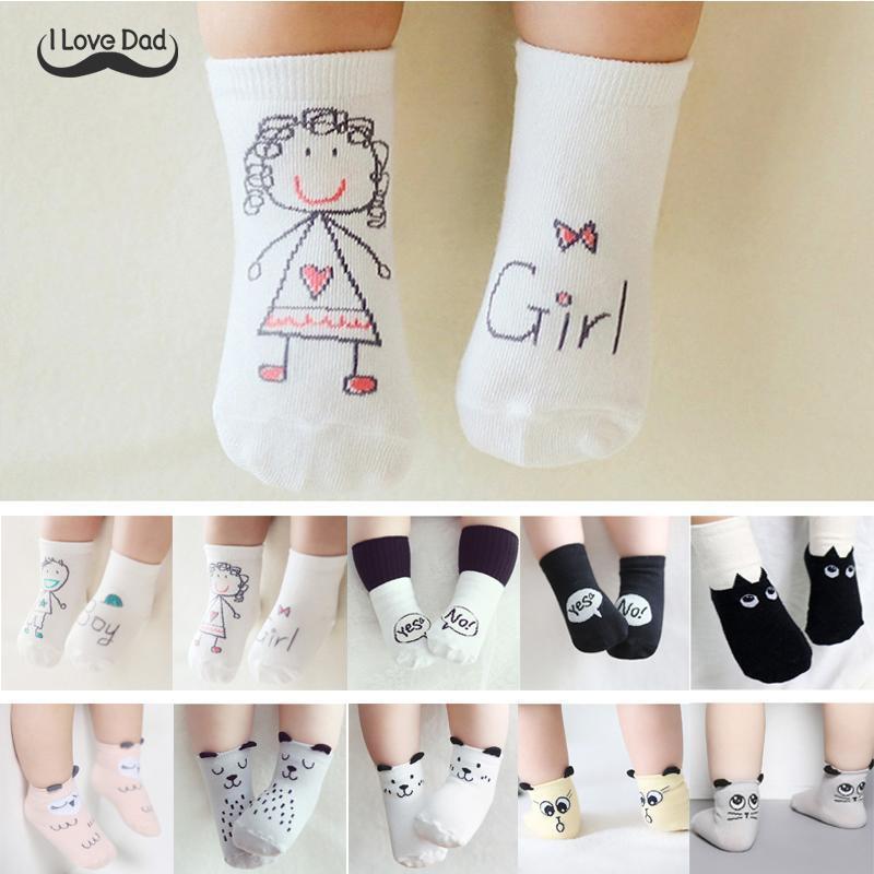 Cute Spring Autumn Baby Socks Newborn Cotton Baby Boys Girls Cute Todd