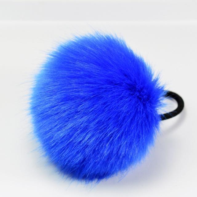 Girls Faux Rabbit Fur Ball Elastic Hair Tie