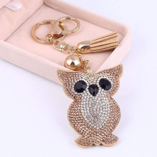 ZOSHI Cute Owl Keychain Full Rhinestone Crystal Keyring Car Key Chain