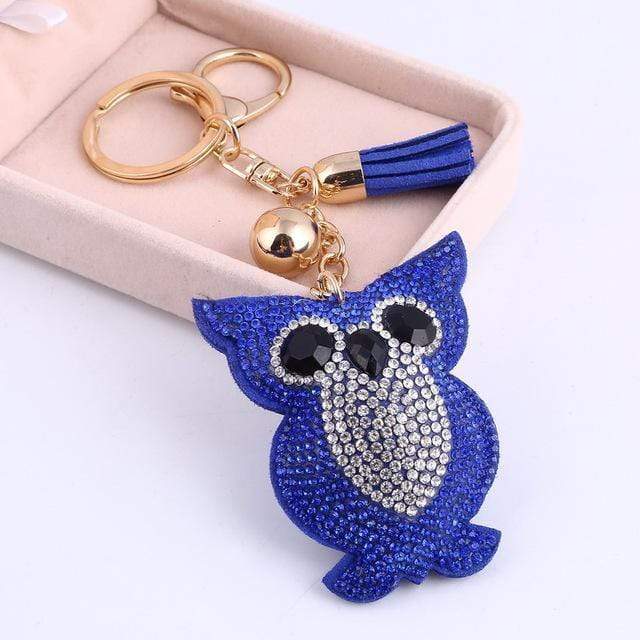 ZOSHI Cute Owl Keychain Full Rhinestone Crystal Keyring Car Key Chain