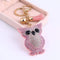 ZOSHI Cute Owl Keychain Full Rhinestone Crystal Keyring Car Key Chain
