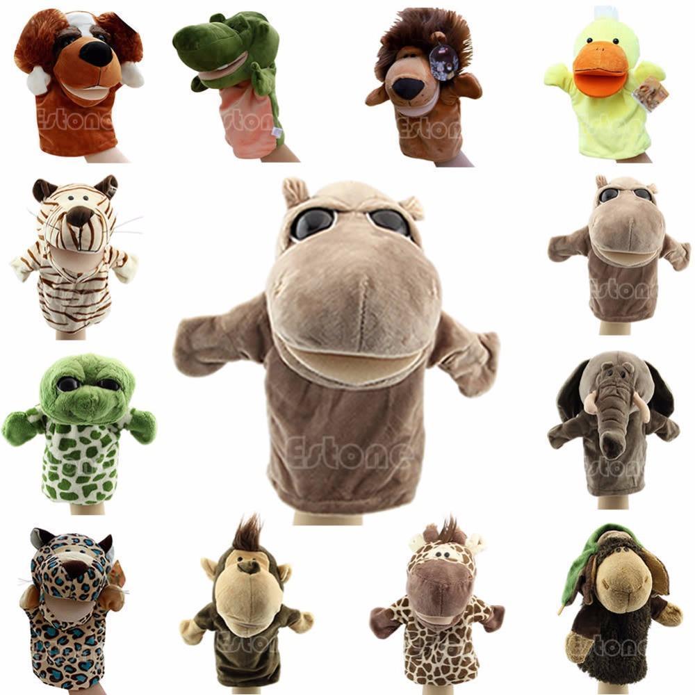 Kids Cute Plush Velour Animals Hand Puppets