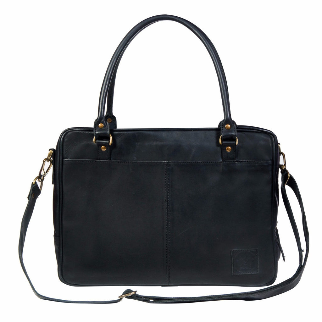 The authentic go-to-leather-bag in Ebony Black leather is the ...