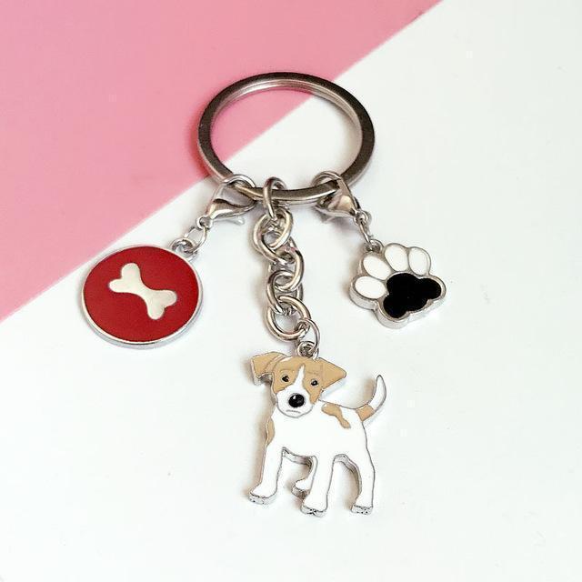 Metal PET Key Chain welsh Corgi Dogs Key Ring Bag charm Wholesale Love