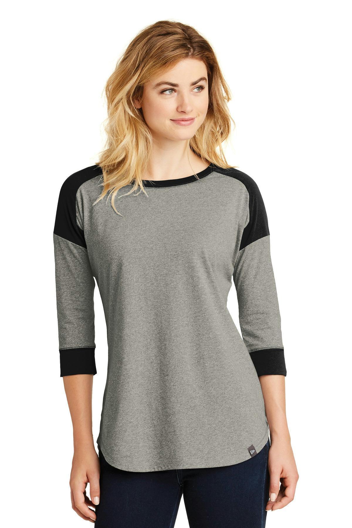 New Era Ladies Heritage Blend3/4-Sleeve Baseball Raglan Tee. LNEA104