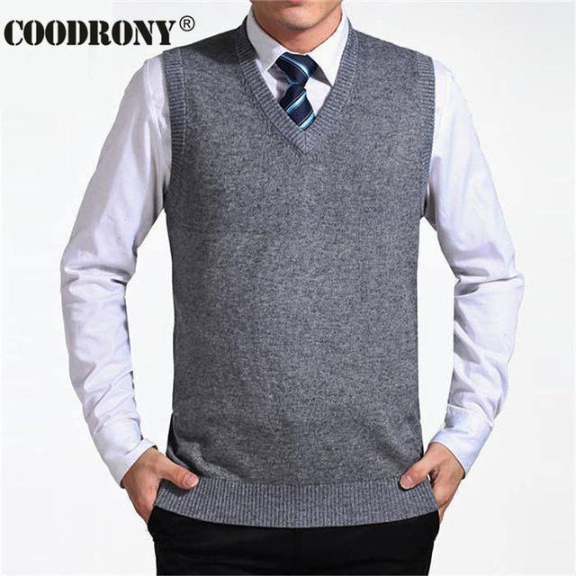 New Solid Color Cashmere Vest For Men