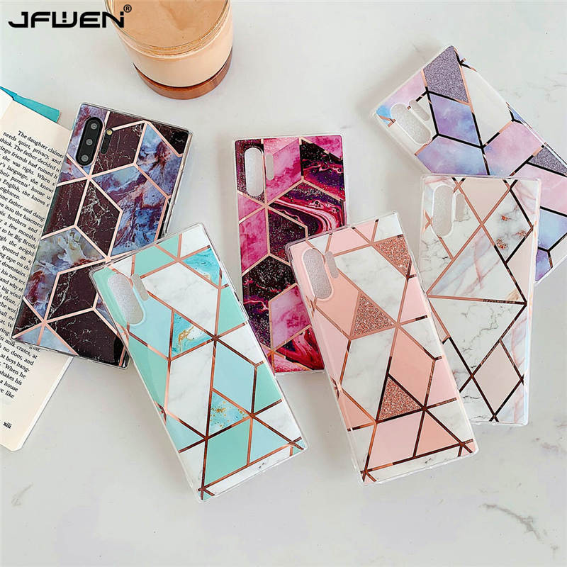 Gold Foil Geometric Design Phone Case For Samsung Galaxy Note 10 9 8 S