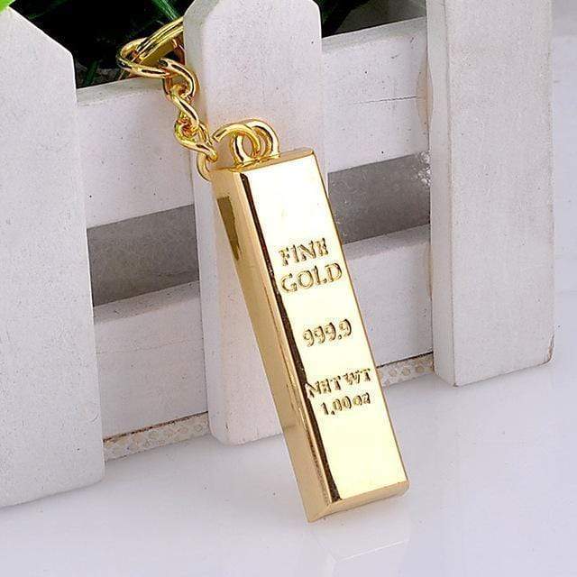 Pure gold key chain golden keychains keyrings women handbag charms pen