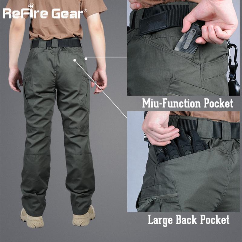 ReFire Gear Waterproof Tactical Military Pants Men Cotton Rip-stop SWA