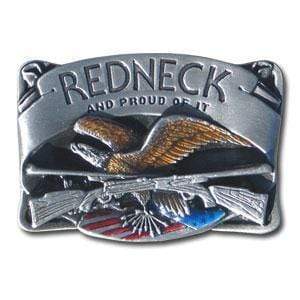 Sports Accessories - Redneck with Rifles Enameled Belt Buckle