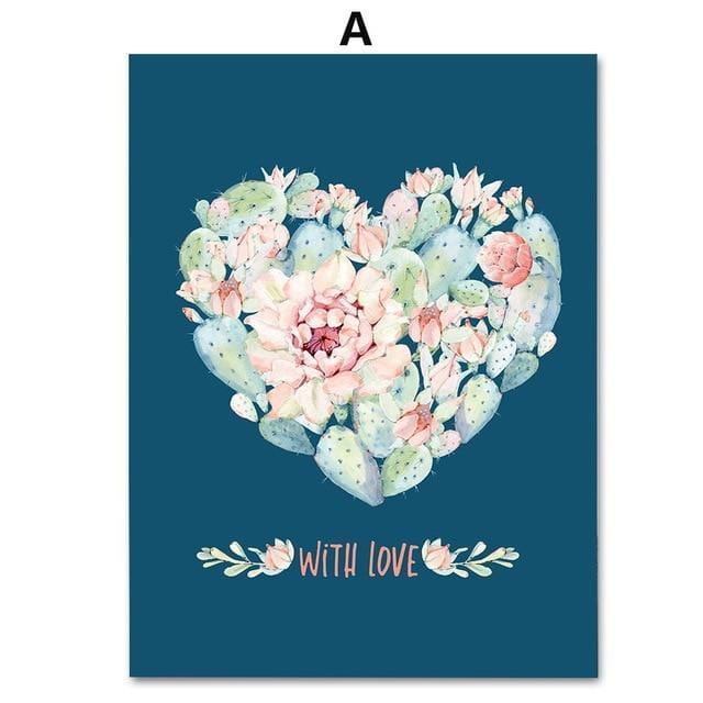 Watercolor Potted Cactus Wall Art Canvas Painting Posters And Prints N