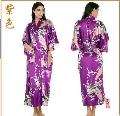 Women Calf Length silk Floral Print Robe