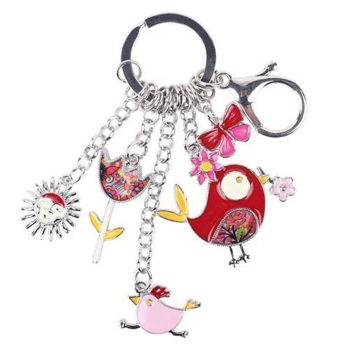 Women Enamel Whimsical Spring Theme Charm Key Ring / Bag Charm