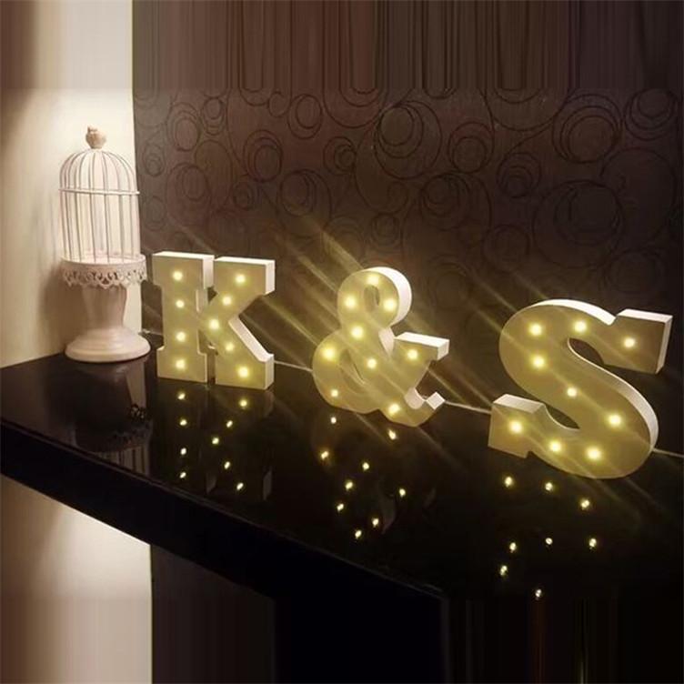 Wooden Letters Alphabet LED Lamp Sign Marquee Light Up Night LED Grow